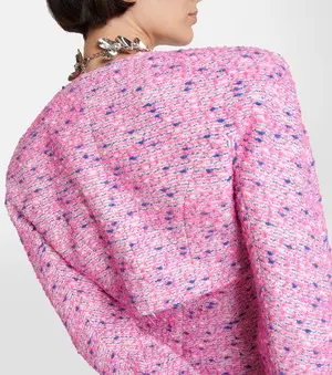 AREA Embellished Boucle Cropped Jacket