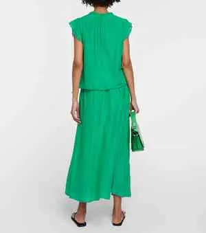 Velvet By Graham & Spencer Melanie Cotton And Silk Voile Top