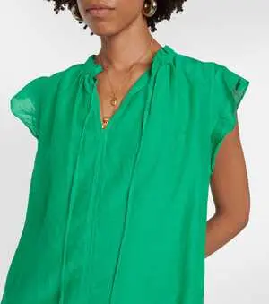 Velvet By Graham & Spencer Melanie Cotton And Silk Voile Top