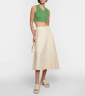 JIL SANDER Ribbed-knit Crop Top