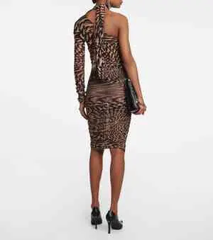MUGLER Printed Cutout Mini Dress