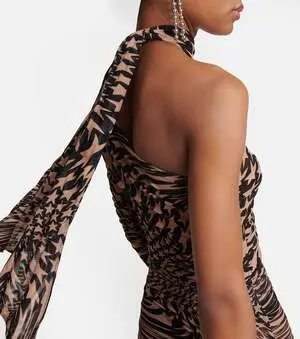 MUGLER Printed Cutout Mini Dress