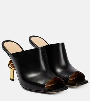 Bottega Veneta Knot Leather Mules - Black