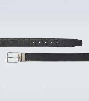 Canali Leather Belt With Silver-tone Buckle - Black