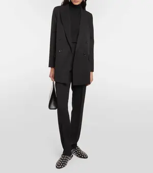 Max Mara Ciriaco Virgin Wool Turtleneck Top - Black