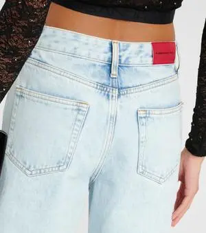 Alessandra Rich Embellished Denim Bermuda Shorts