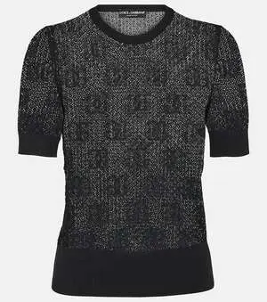 Dolce & Gabbana Logo Lace-stitched Jacquard Sweater