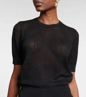 Dolce & Gabbana Logo Lace-stitched Jacquard Sweater