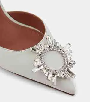 Amina Muaddi Begum 70 Leather Slingback Pumps