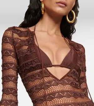 AYA MUSE Semi-sheer Lace Maxi Dress
