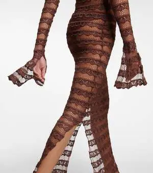 AYA MUSE Semi-sheer Lace Maxi Dress