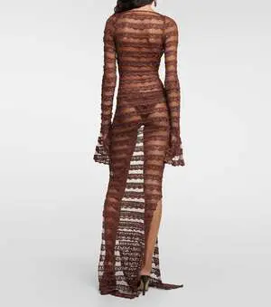 AYA MUSE Semi-sheer Lace Maxi Dress