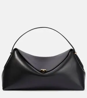 TOTEME T-lock Medium Leather Tote Bag - Black