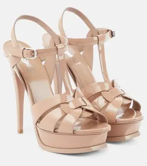 Saint Laurent Tribute 135 Patent Leather Platform Sandals