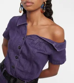 DIDU One-shoulder Denim Jumpsuit