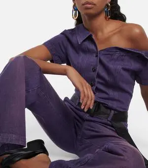DIDU One-shoulder Denim Jumpsuit