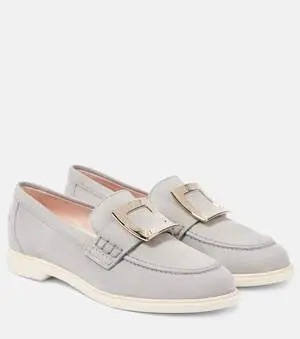 ROGER VIVIER Viv Rangers Leather Loafers - Grey