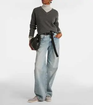 ROGER VIVIER Viv Rangers Leather Loafers - Grey