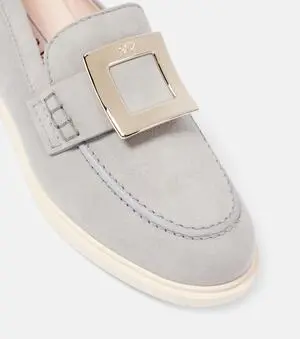 ROGER VIVIER Viv Rangers Leather Loafers - Grey