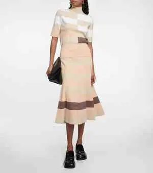 JOSEPH Ribbed-knit Midi Skirt