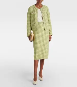 Tory Burch Knitted Checked Jacket