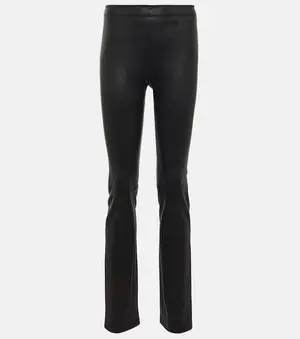 Stouls Cropped Leather Trousers - Black