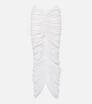 Khaite Laure Ruched Maxi Skirt - White
