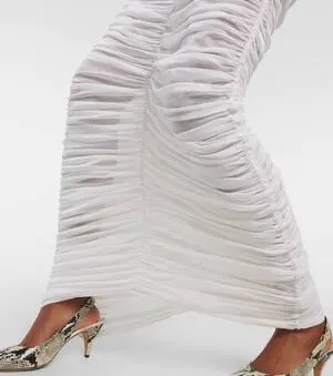 Khaite Laure Ruched Maxi Skirt - White