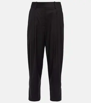 Alaïa Herringbone Tapered Wool Trousers