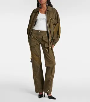 Blumarine Mid-rise Flared Cargo Jeans - Blue