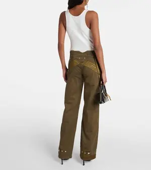 Blumarine Mid-rise Flared Cargo Jeans - Blue
