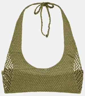 BANANHOT Mari Halterneck Knit Bra Top - Green