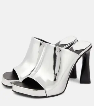 Stella McCartney Elsa Mirrored Faux Leather Sandals