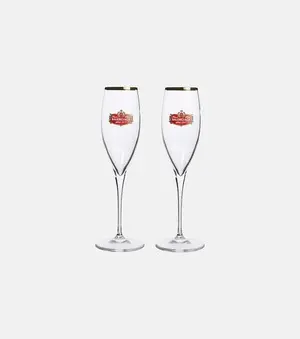 Balenciaga Set Of 2 Champagne Flute Glasses - Gold
