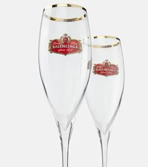Balenciaga Set Of 2 Champagne Flute Glasses