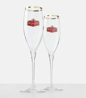 Balenciaga Set Of 2 Champagne Flute Glasses