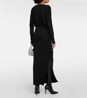 Velvet By Graham & Spencer Hilton Ruched Jersey Midi Skirt