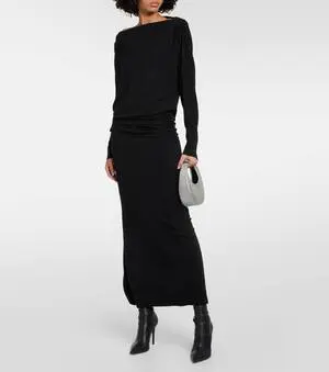 Velvet By Graham & Spencer Hilton Ruched Jersey Midi Skirt