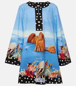 Dolce & Gabbana Capri Printed Cotton Kaftan