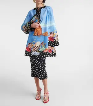 Dolce & Gabbana Capri Printed Cotton Kaftan