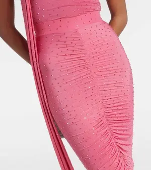 Alex Perry Embellished Ruched Maxi Skirt