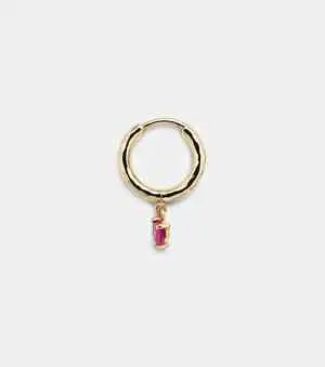 OCTAVIA ELIZABETH 18kt Gold Ruby Hoop Earrings
