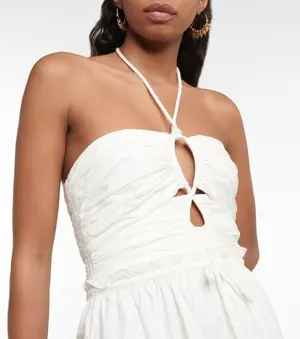 Ulla Johnson Emmaline Halterneck Cotton Poplin Midi Dress - White