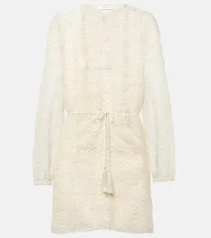 FRAME Lace Mini Dress - Beige