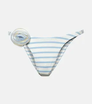 SAME Rose Floral-applique Bikini Bottom - Blue