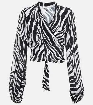 ALEXANDRA MIRO Tabitha Zebra-print Wrap Top
