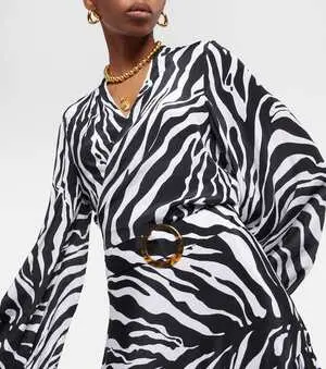 ALEXANDRA MIRO Tabitha Zebra-print Wrap Top