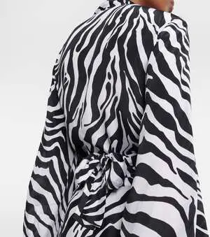 ALEXANDRA MIRO Tabitha Zebra-print Wrap Top