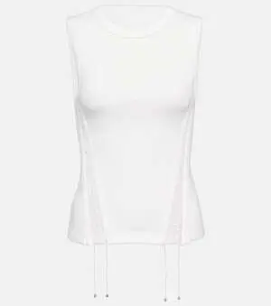 DION LEE Cutout Cotton-blend Top - White