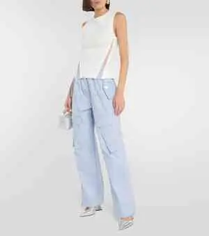 DION LEE Cutout Cotton-blend Top - White